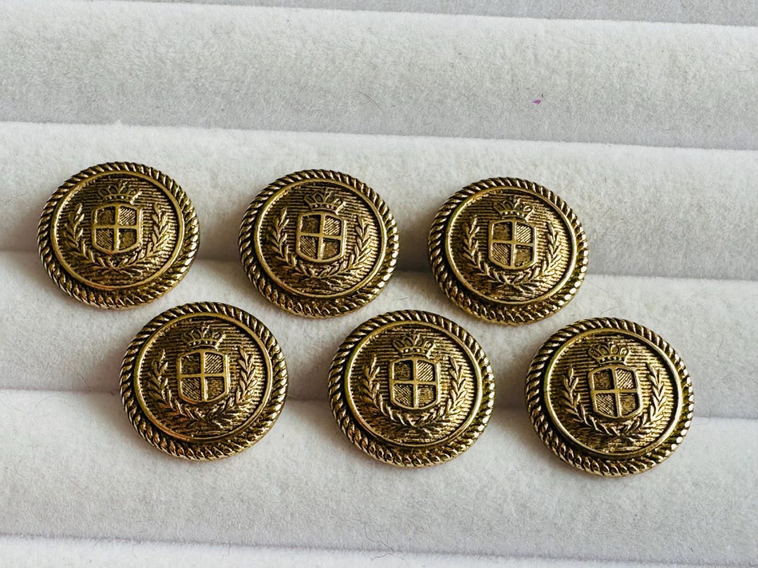 Gold Tone Crest Buttons 18mm: Blazer, Jacket, Costume - Set of 6 - Etsy