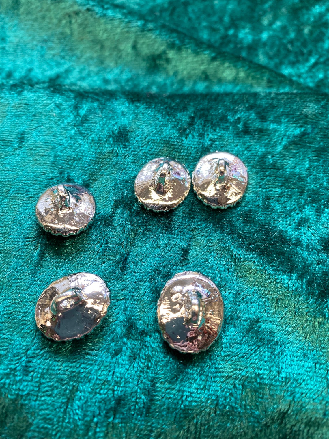 Rhinestone Buttons Silver in a Metal Setting Oval Design 13mm - Etsy