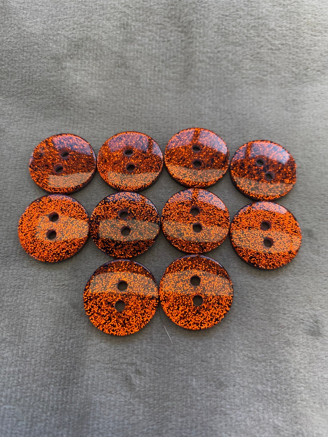 Glitter Buttons Orange Sparkly Finish 18mm a Set of 10 - Etsy