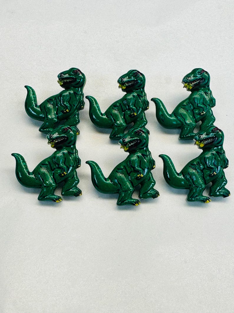 Dinosaur Buttons 20mm T-rex Design a Set of Six by Dill - Etsy