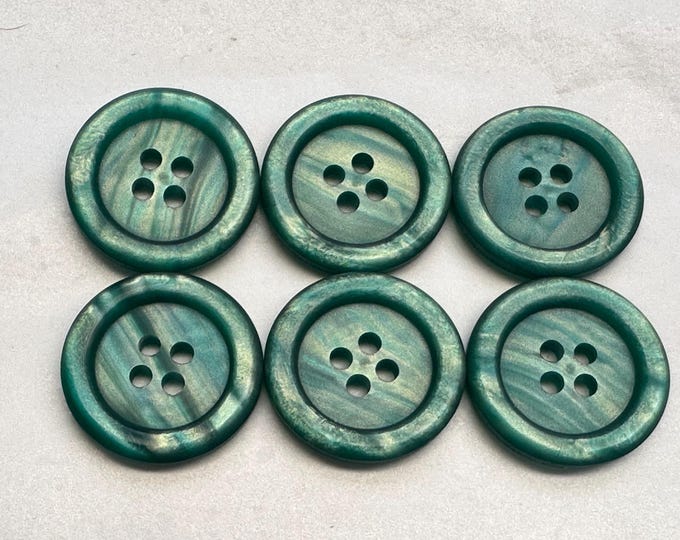 Iridescent Buttons Navy and Jade by Dill 18mm a Set of 6 - Etsy