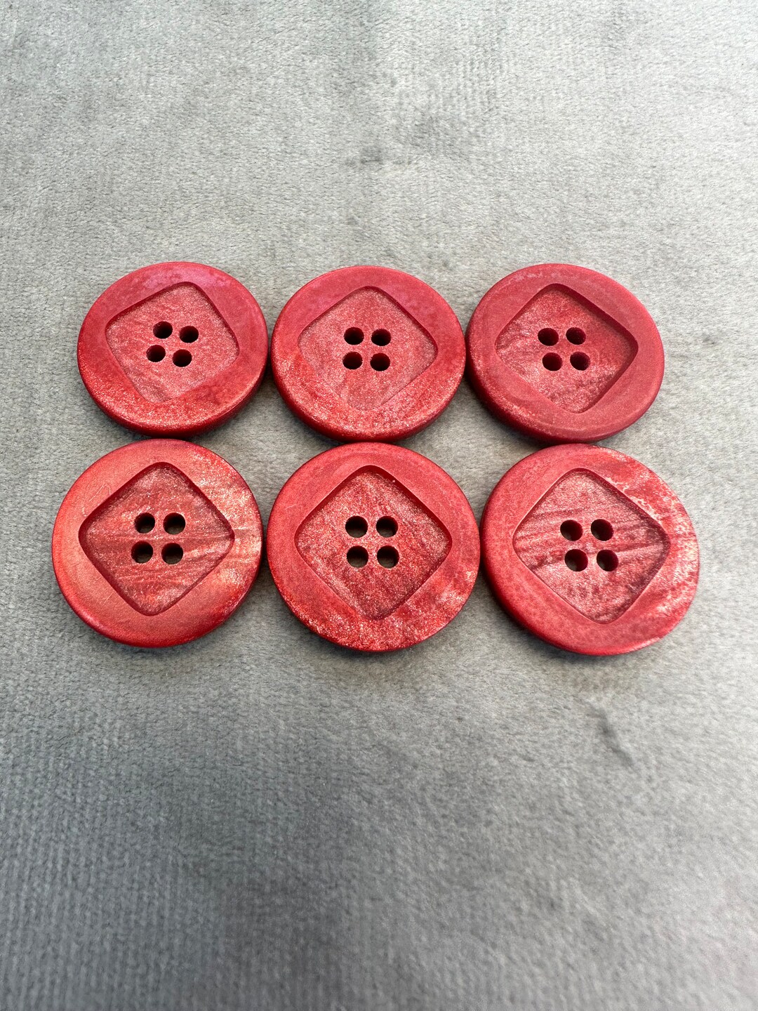 Ombre Buttons Deep Red Border Design 22mm a Set of 6 - Etsy
