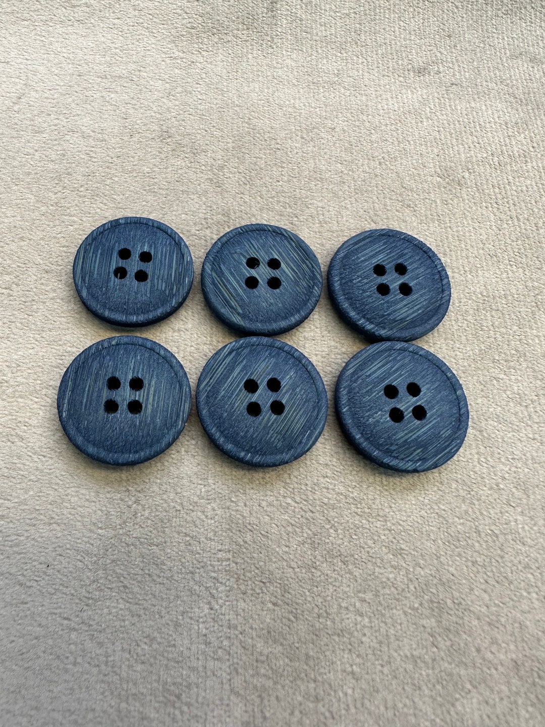 Bamboo Buttons Navy Blue Ombre Effect 20mm a Set of 6 - Etsy