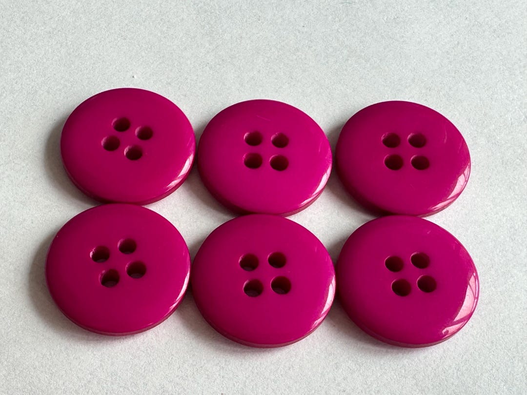 Shocking Pink Glossy Buttons: 23mm, Set of 6 - Etsy