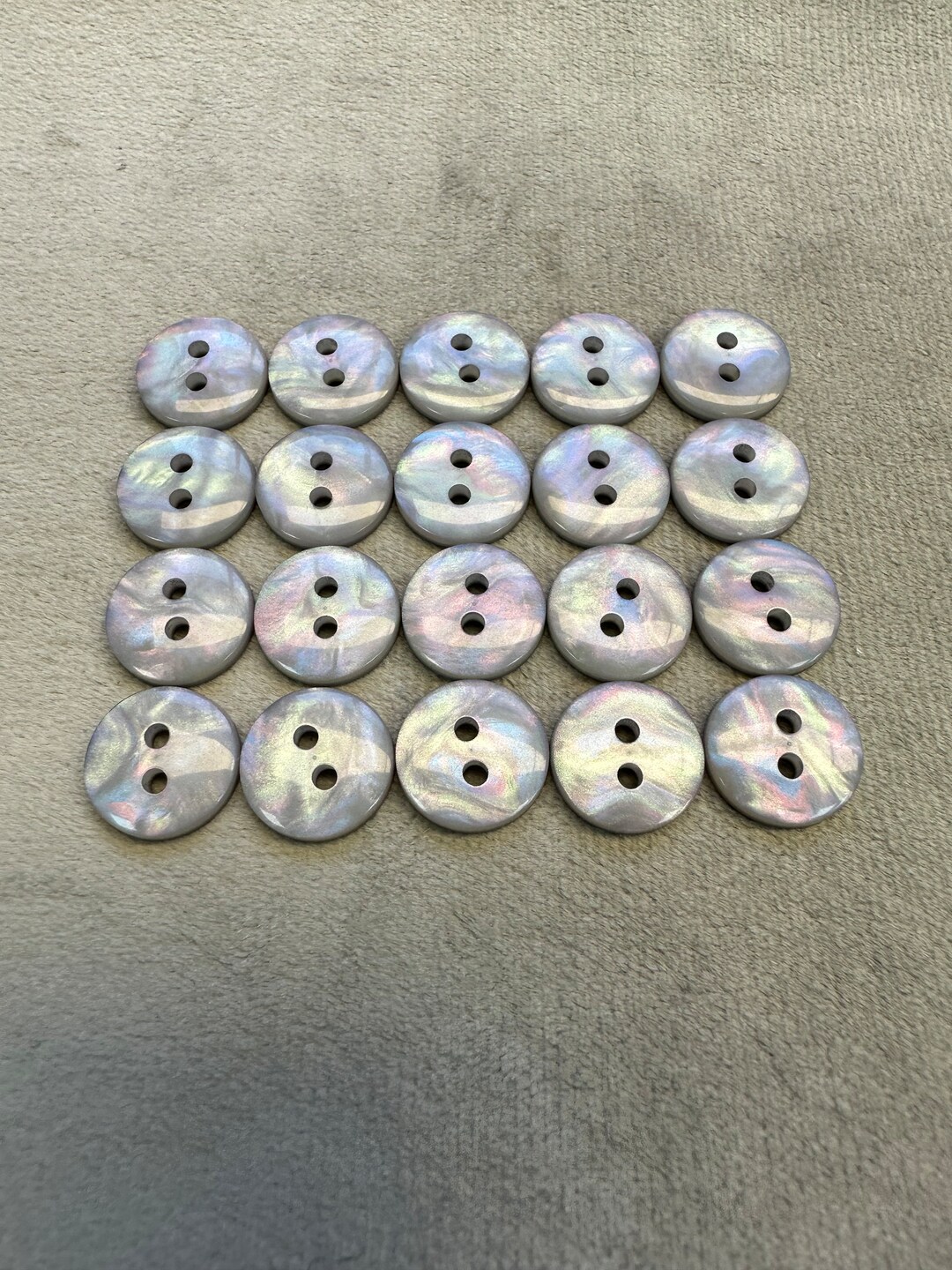 Iridescent Buttons Grey 12mm a Set of 20 - Etsy