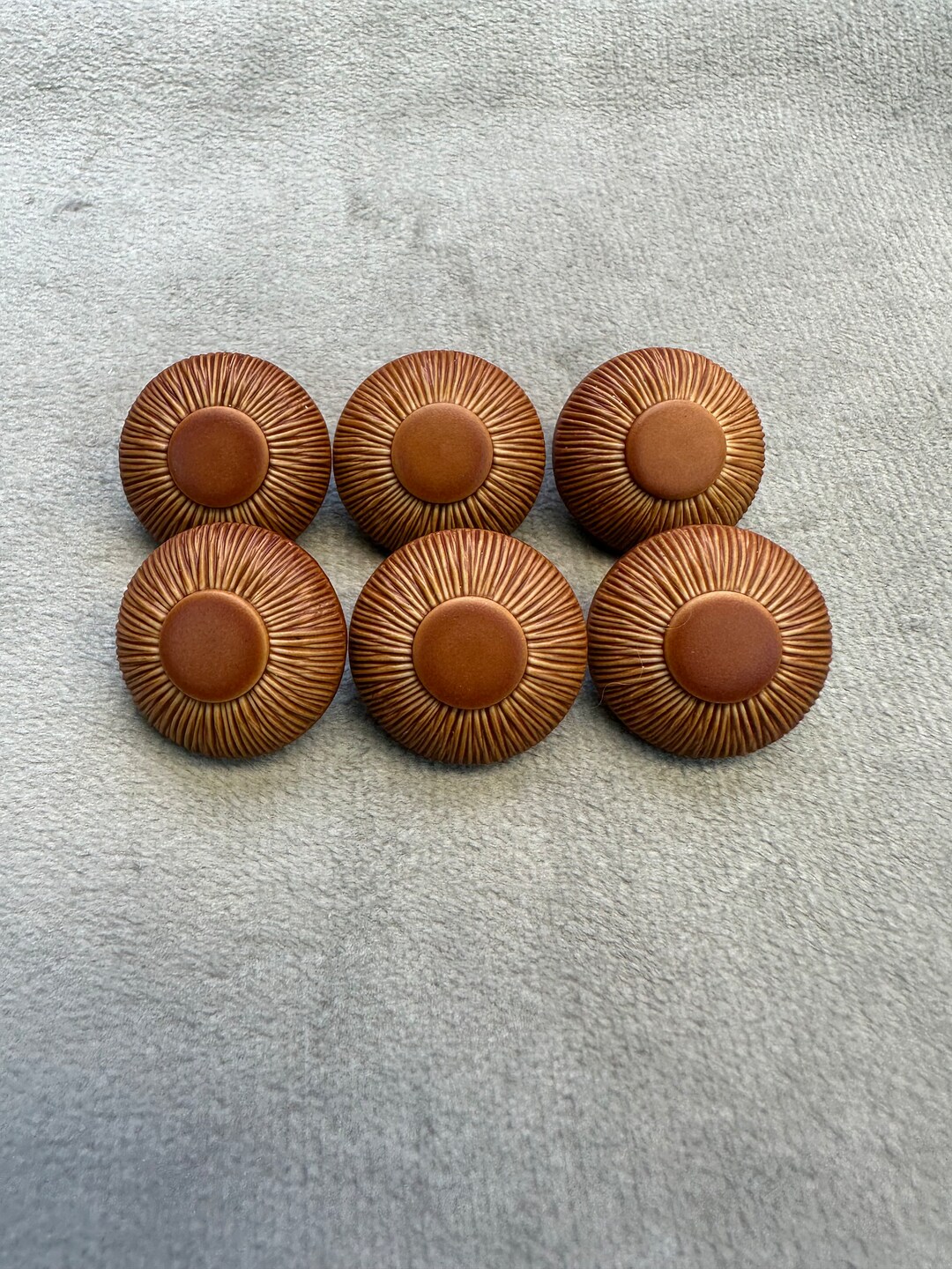 Textured Buttons Tan Leather Effect 18mm a Set of 6 - Etsy