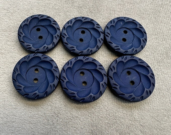 Textured Buttons Navy Blue Matt Finish 23mm a Set of 6 - Etsy