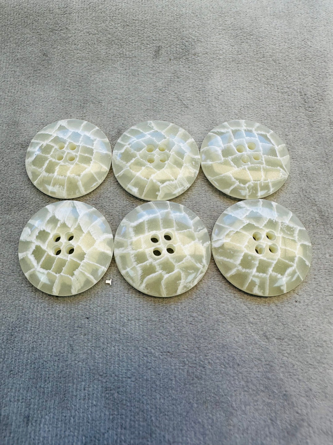 Mock Croc Buttons Light Cream 28mm a Set of 6 - Etsy