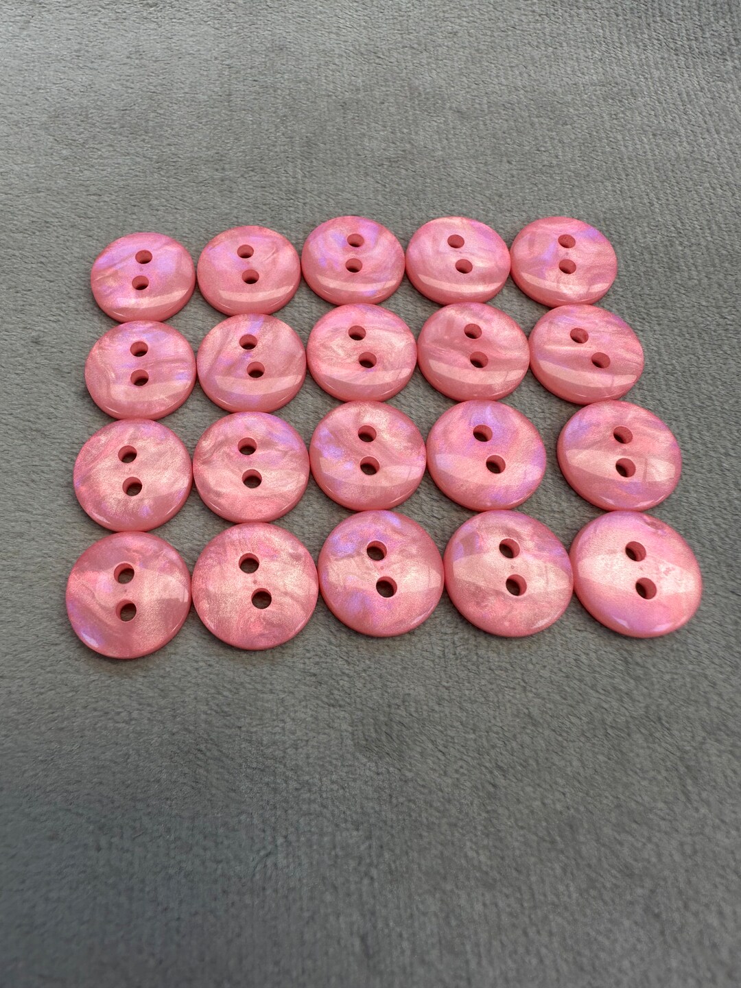 Iridescent Buttons Pink Pearly Finish 12mm a Set of 20 - Etsy