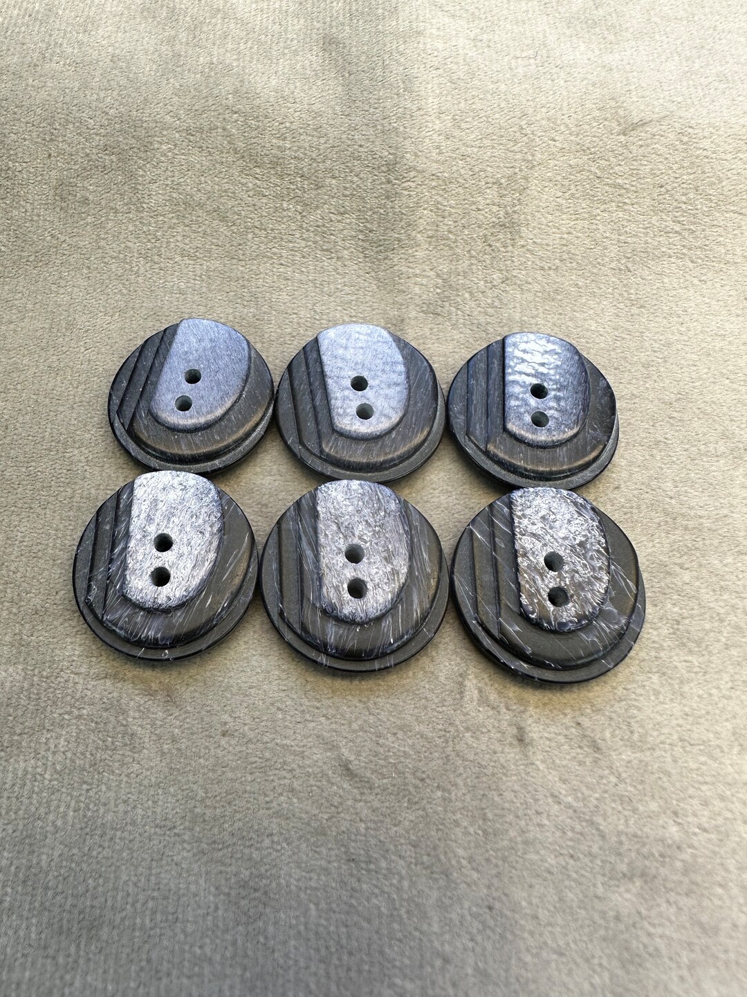 Ombre Buttons Navy Blue Stepped Design by Dill 23mm a Set of 6 - Etsy