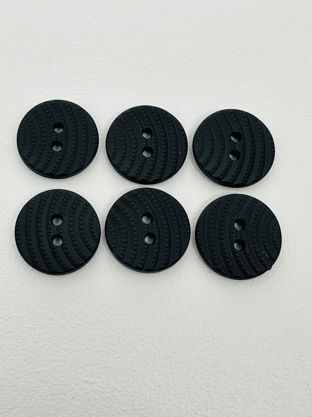 Black Buttons 18mm a Set of 6 Textured Matt Finish From Italy - Etsy Canada