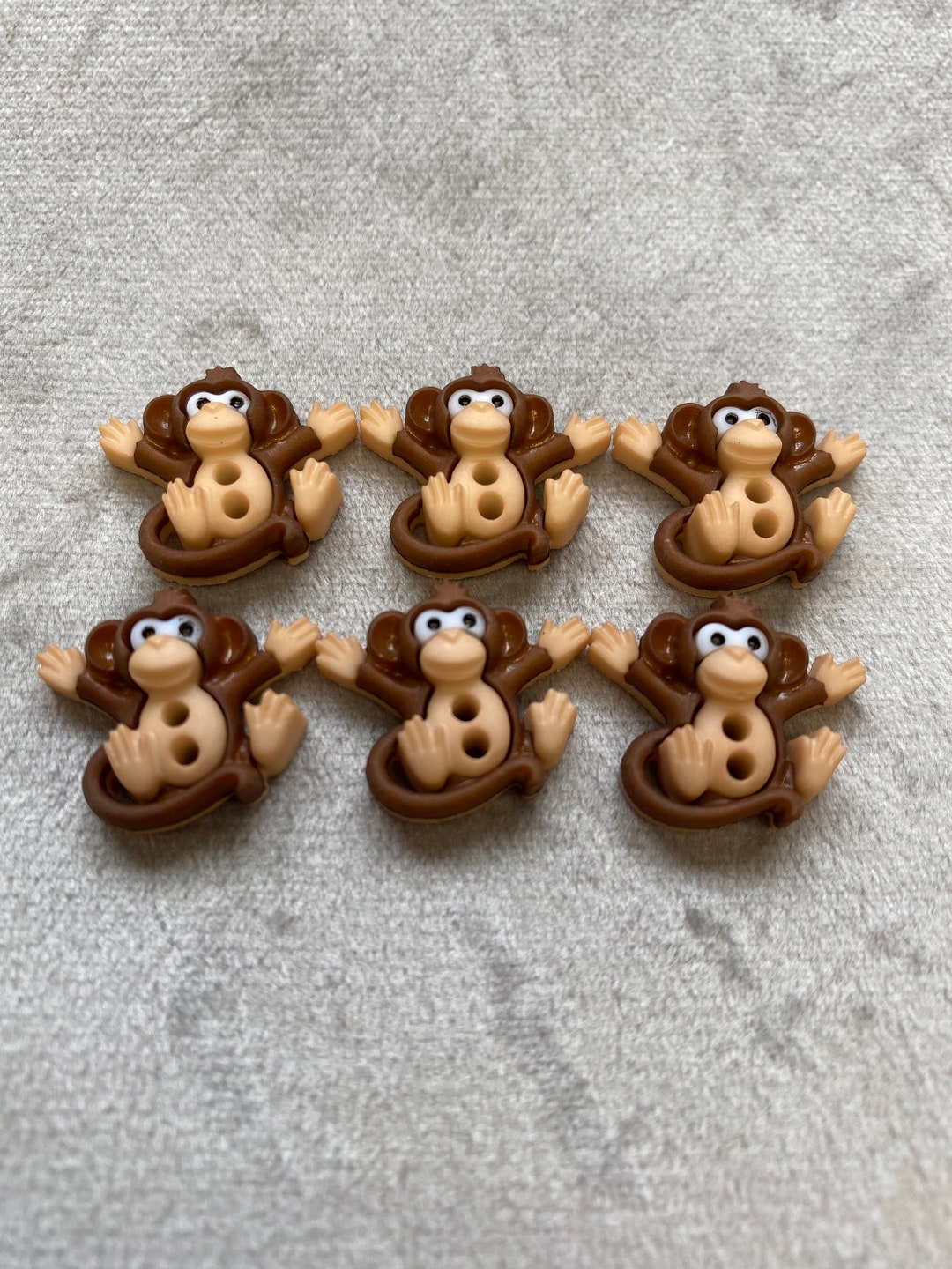 Monkey Buttons Brown and Beige 20mm X 6 - Etsy