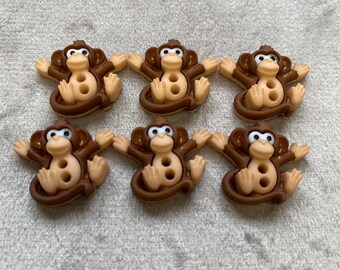 Monkey Buttons - Etsy