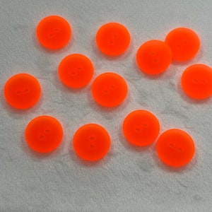 Neon Buttons Orange 18mm a Set of 12 With a Glossy Finish - Etsy