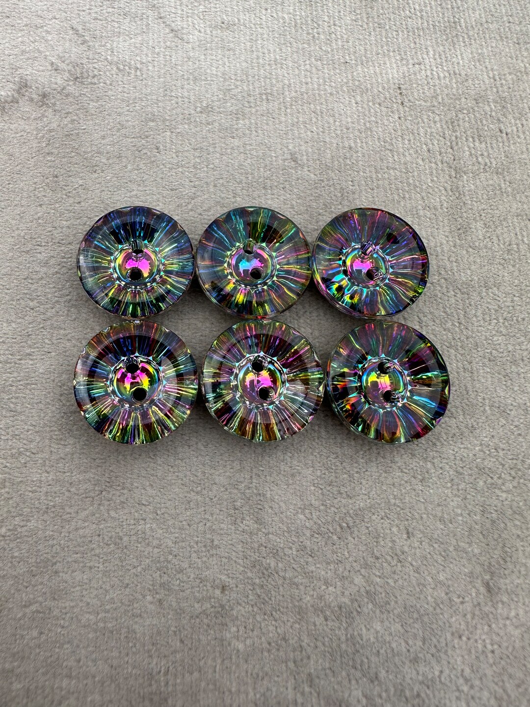 Iridescent Buttons in Rainbow Colours 18mm a Set of 6 for Jackets ...