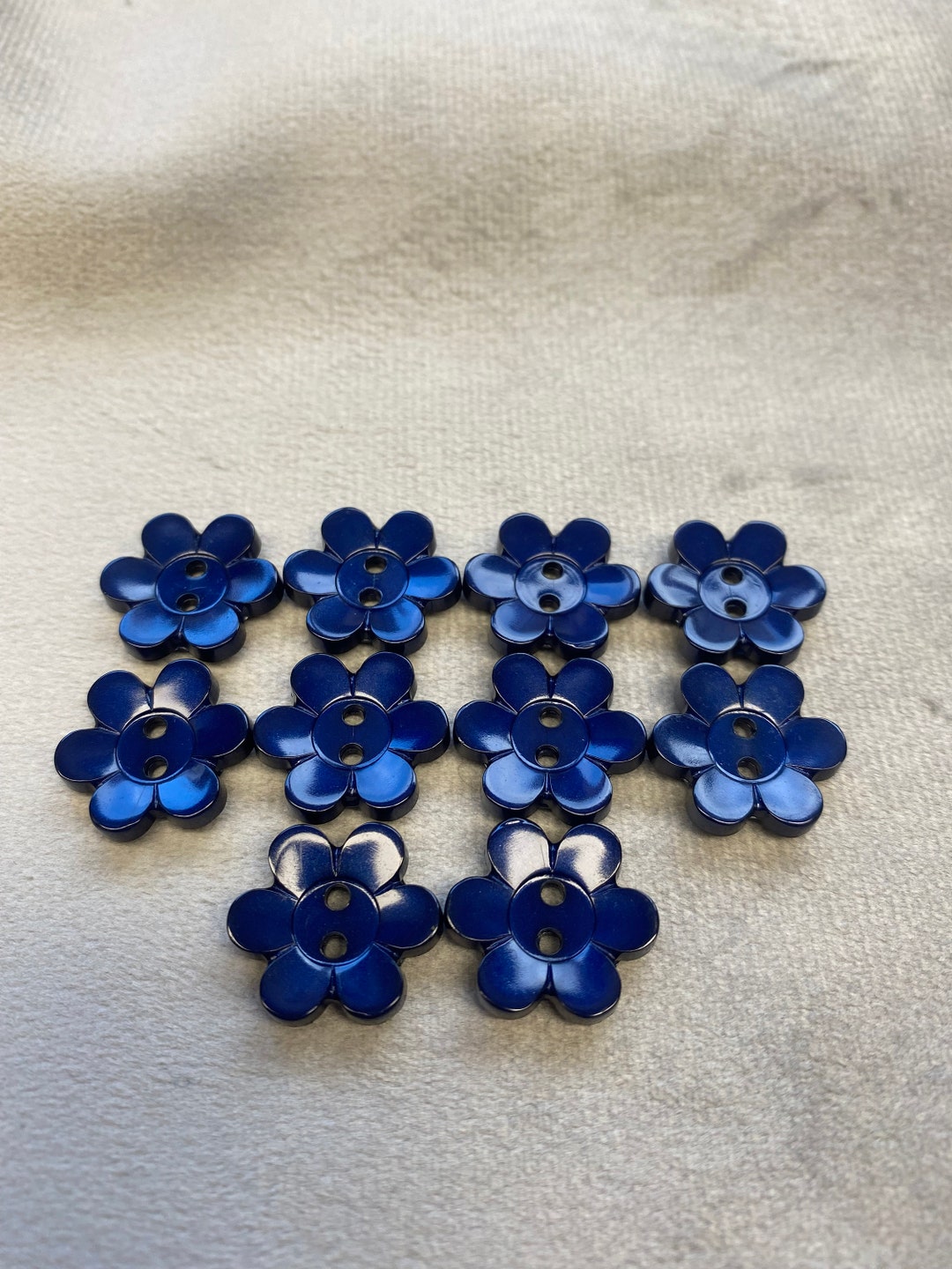 Daisy Buttons Navy Blue Pearl Finish 16mm a Set of 10 - Etsy