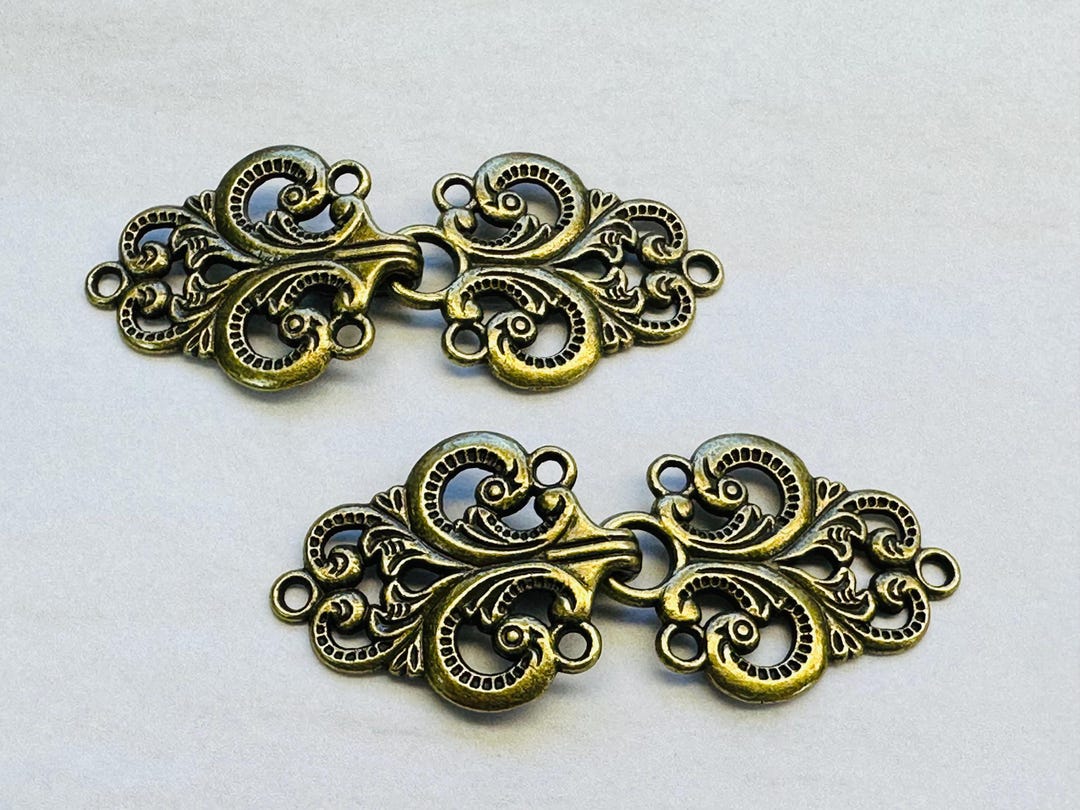 Clasp Fasteners Aged Gold Effect Metal a Set of 2, 6.5 X 2.7cm. - Etsy