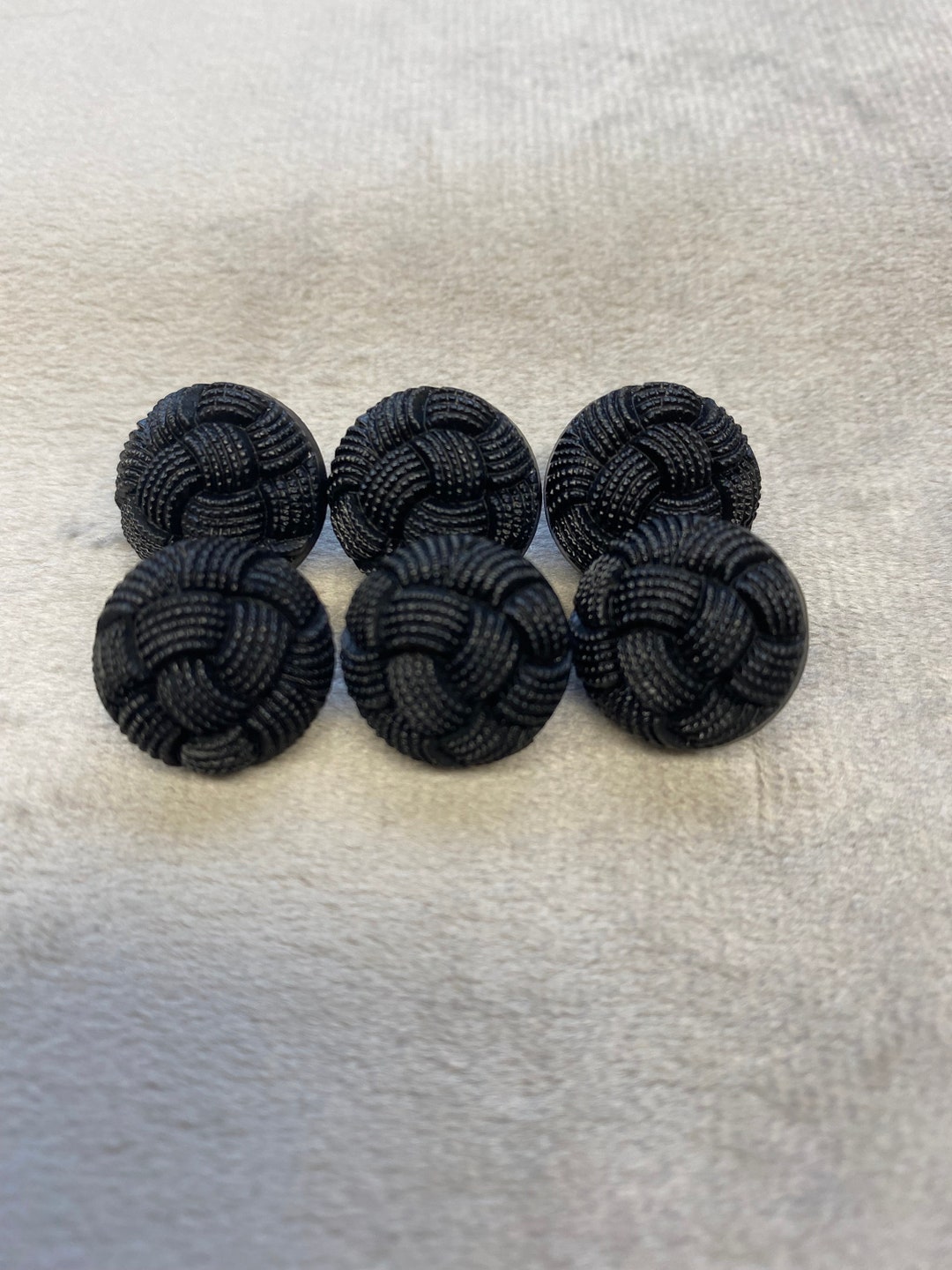 Textured Buttons Black Woven Effect 15mm a Set of 6 - Etsy