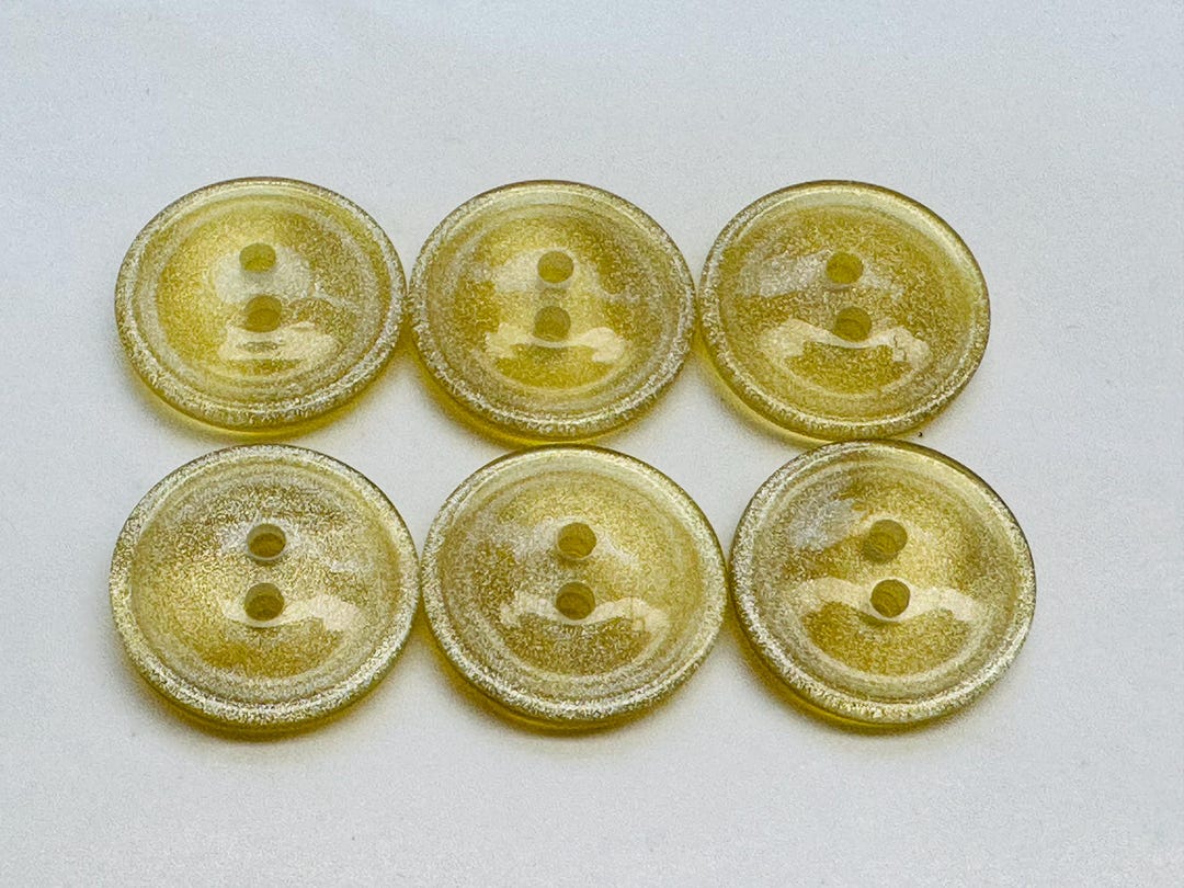 Yellow Buttons 20mm a Set of Six Shimmer Finish - Etsy