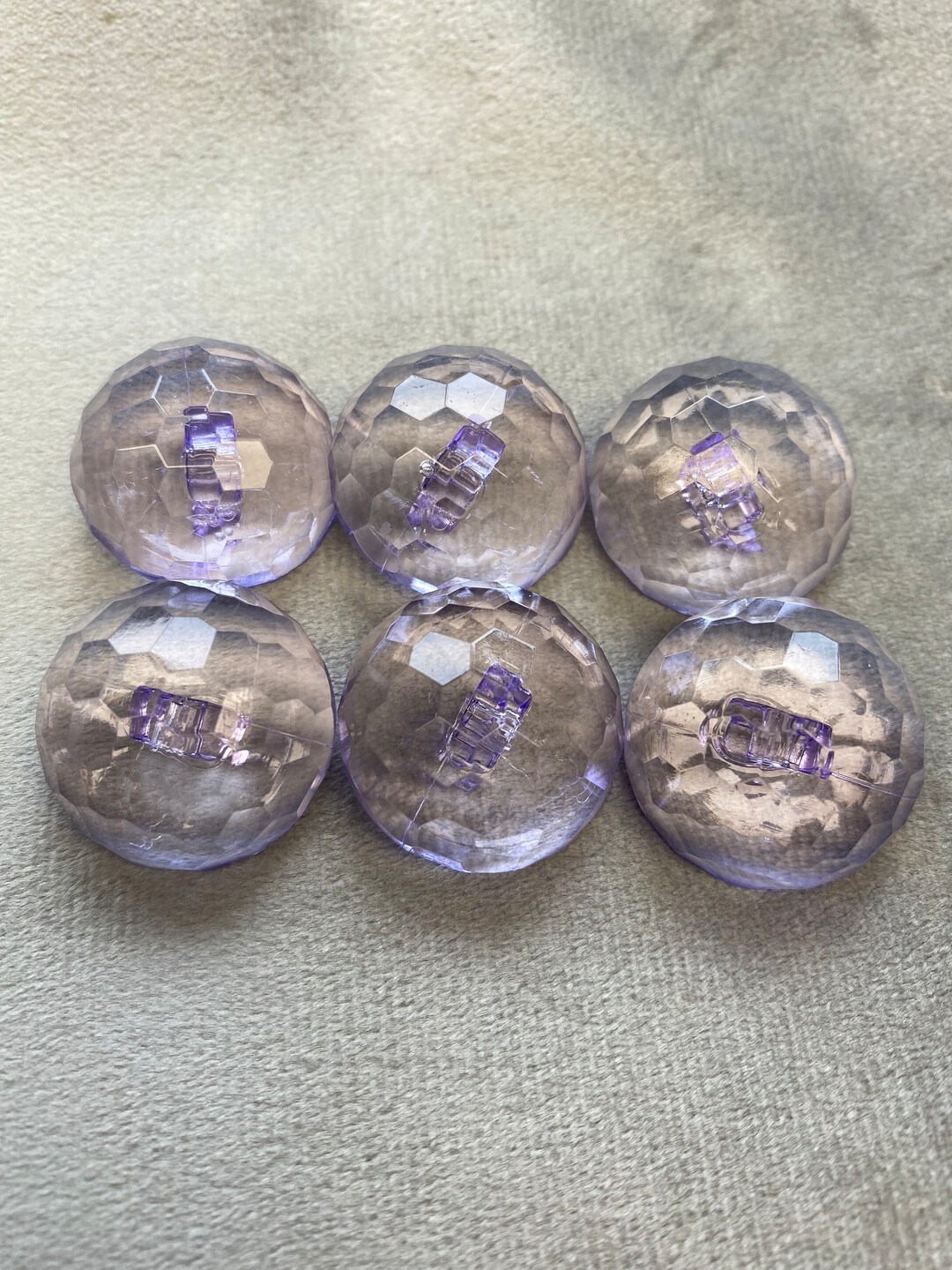 Buttons Lilac Sparkle Design 24mm a Set of 6 Clear - Etsy