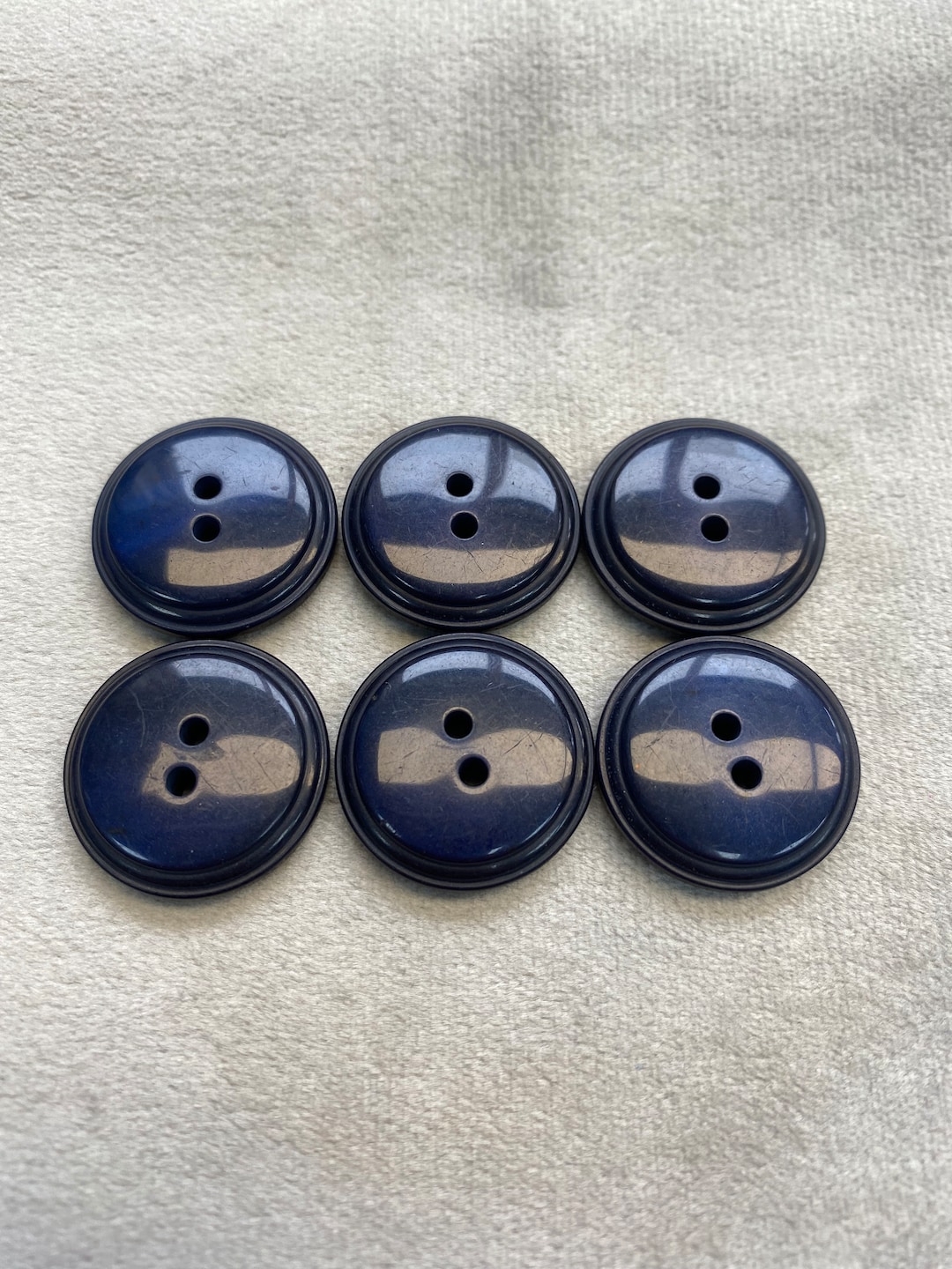 Pearly Buttons Navy Blue Stepped Design 22mm a Set of 6 - Etsy