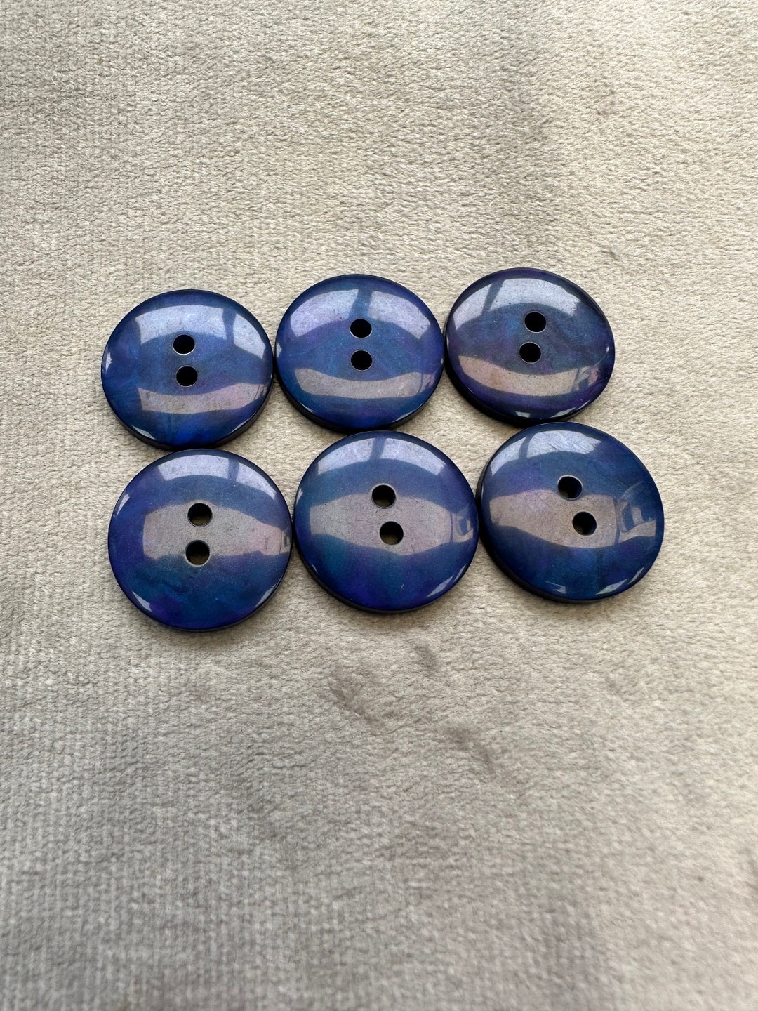 Iridescent Buttons Navy Blue 20mm a Set of 6 - Etsy