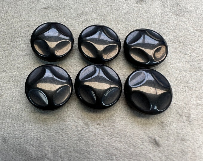 Textured Buttons Black Vine Design 27mm a Set of 6 - Etsy
