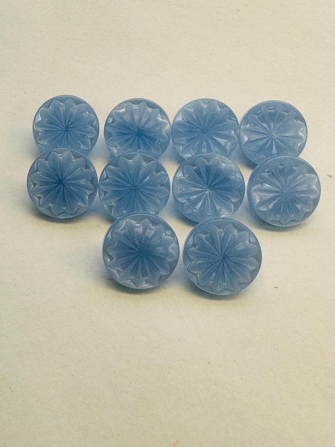 Light Blue Buttons 11.5mm a Set of Ten Pearly Star Design - Etsy