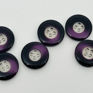Buttons Purple Ombre Effect a Set of 6, 23mm Sew-through Glossy Finish ...