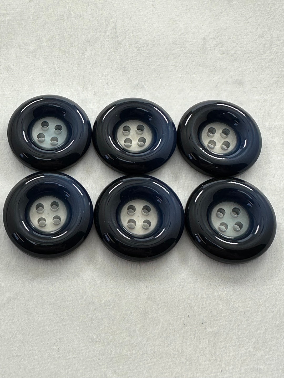 Navy Buttons 28mm a Set of 6 With a Glossy Ombre Finish - Etsy