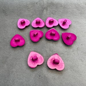 Cerise Heart Buttons 19mm a Set of 10 - Etsy