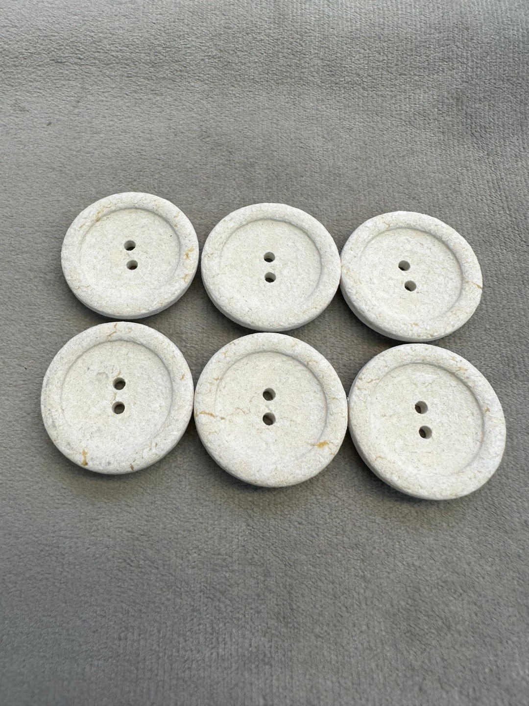Flocked Buttons Light Cream Stone Effect 27mm a Set of 6 - Etsy