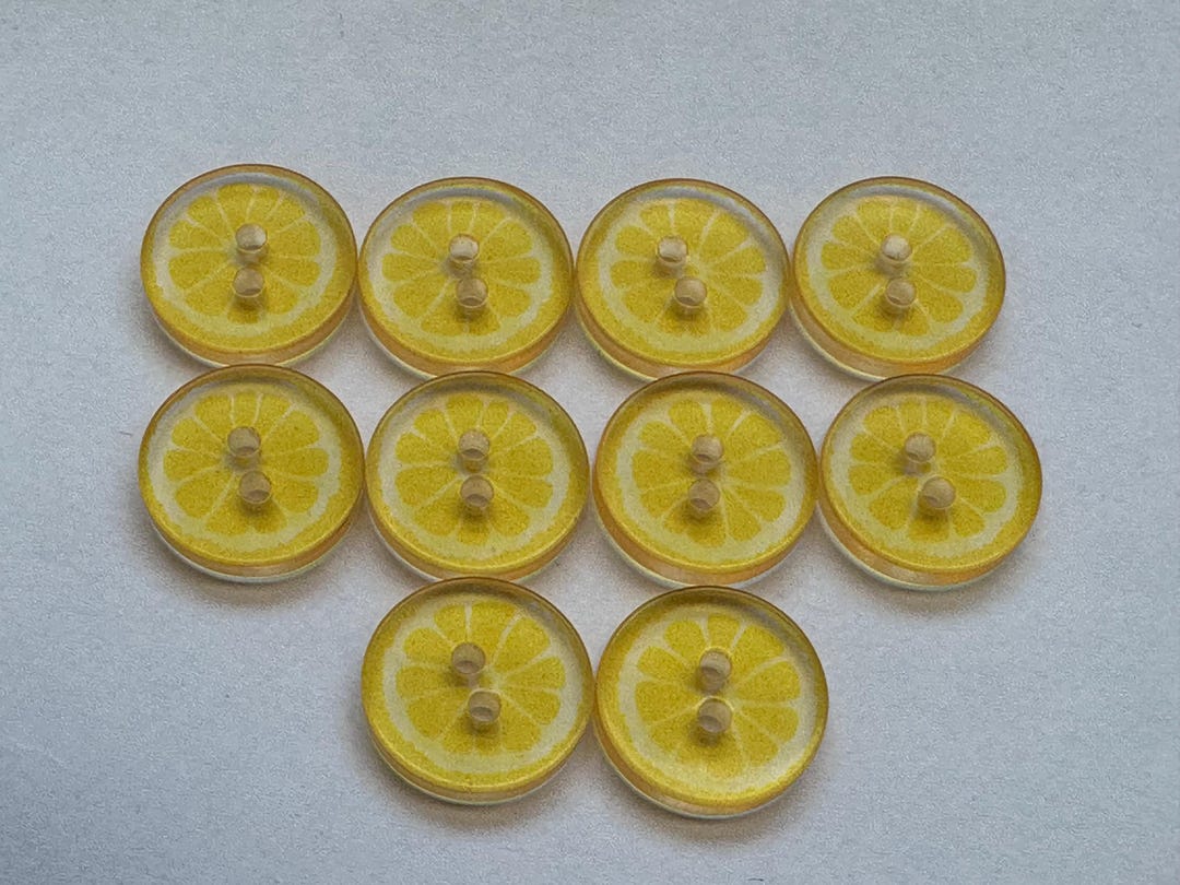 Lemon Slice Buttons 15mm Sew Through a Set of Ten - Etsy