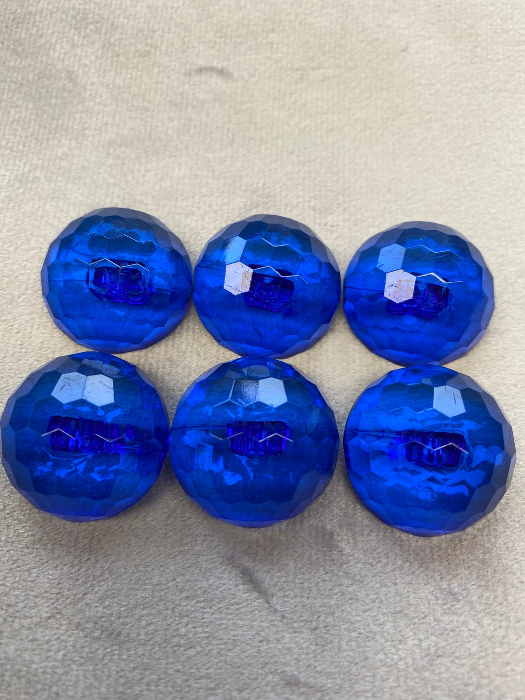 Sparkly Buttons Royal Blue Glass Effect 24mm a Set of 6 - Etsy