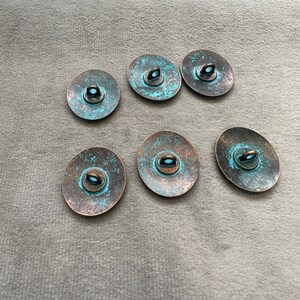 Metal Buttons Copper Tone and Turquoise 21mm a Set of 6 - Etsy