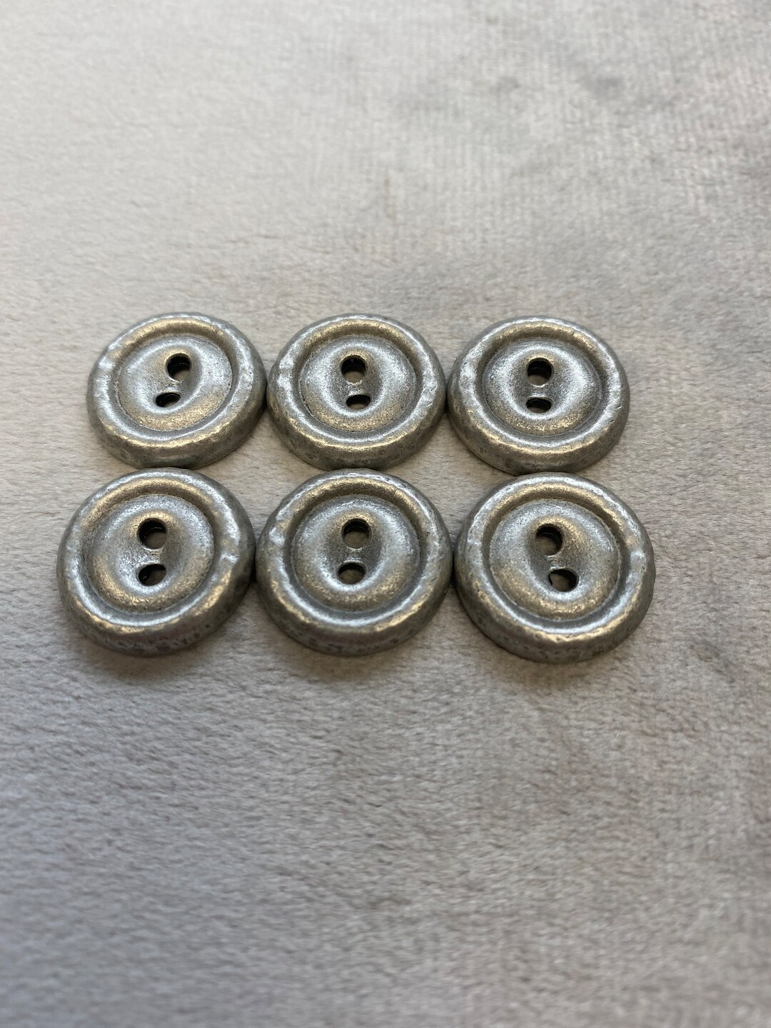 Metal Buttons Pewter Effect 16mm a Set of 6 - Etsy