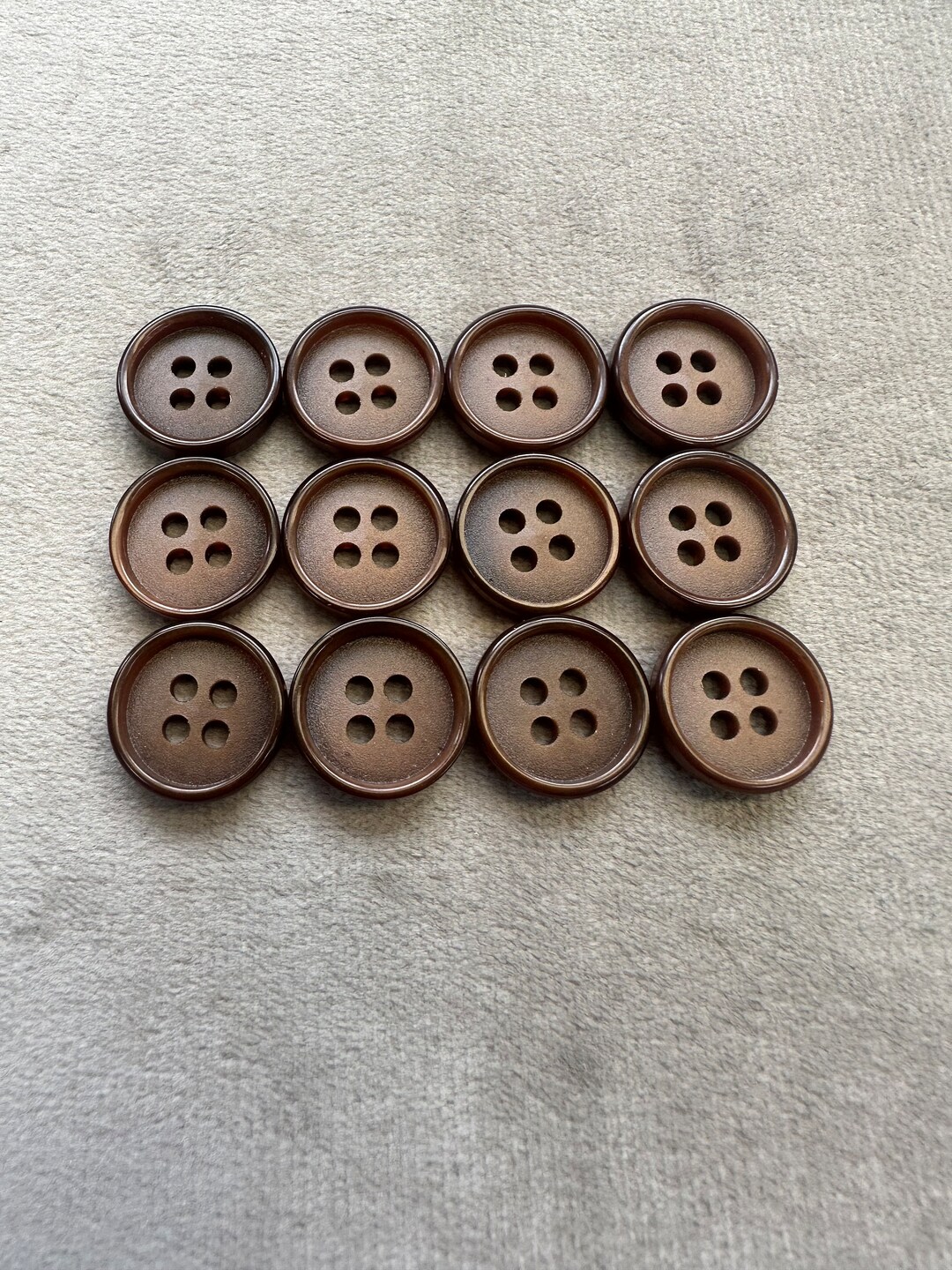Classic Buttons Brown 4 Hole Design 14mm a Set of 12 - Etsy