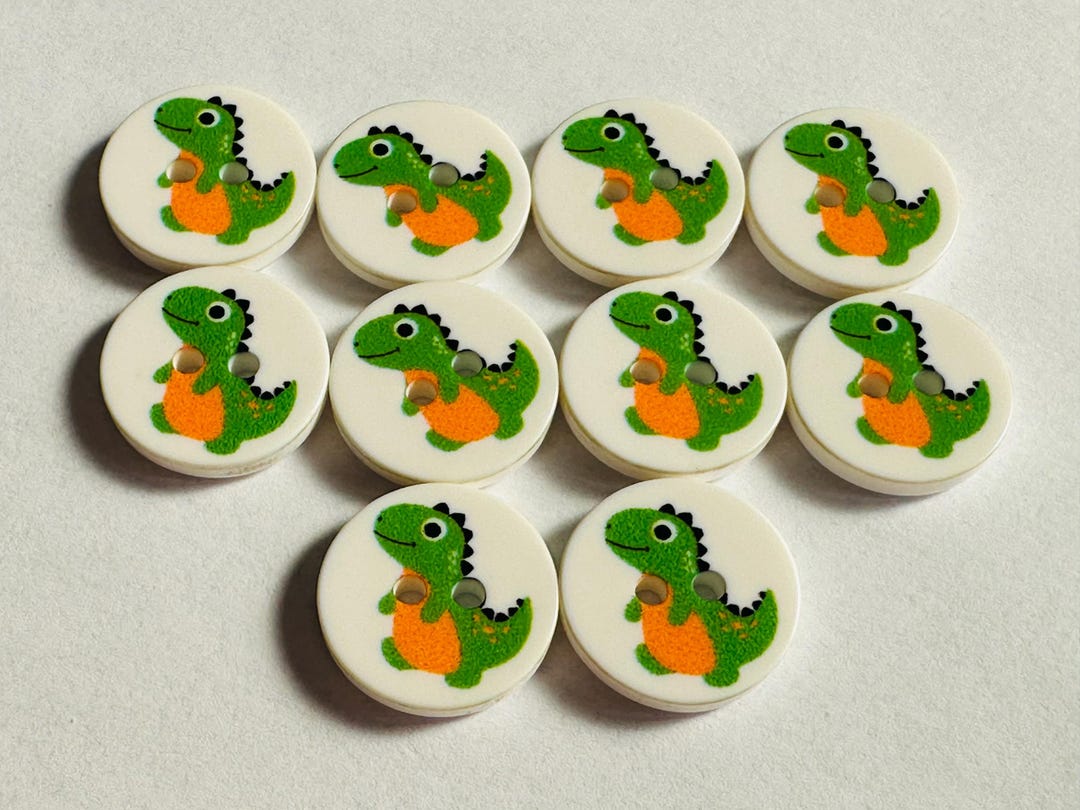Dinosaur Picture Buttons, 15mm Multicoloured, A Set of 10 - Etsy