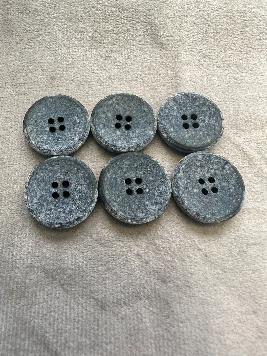 Flocked Buttons Airforce Blue 22mm a Set of 6 - Etsy