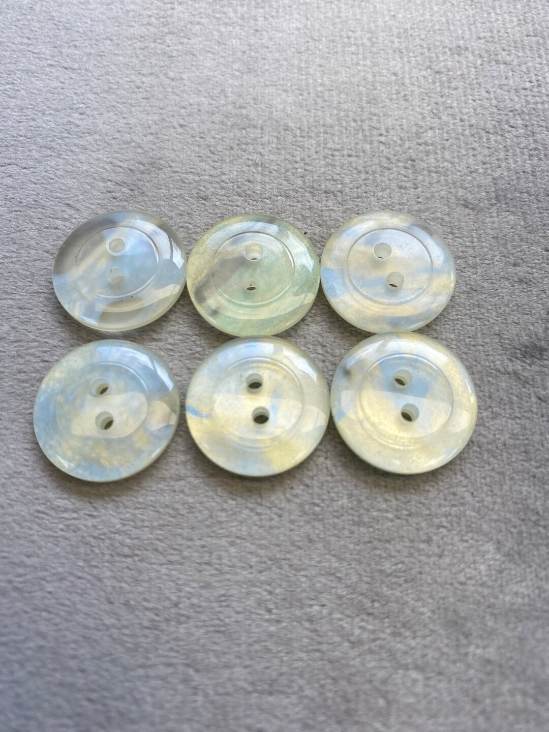 Pearly Buttons Lemon and Blue Ombre 16mm a Set of 6 - Etsy