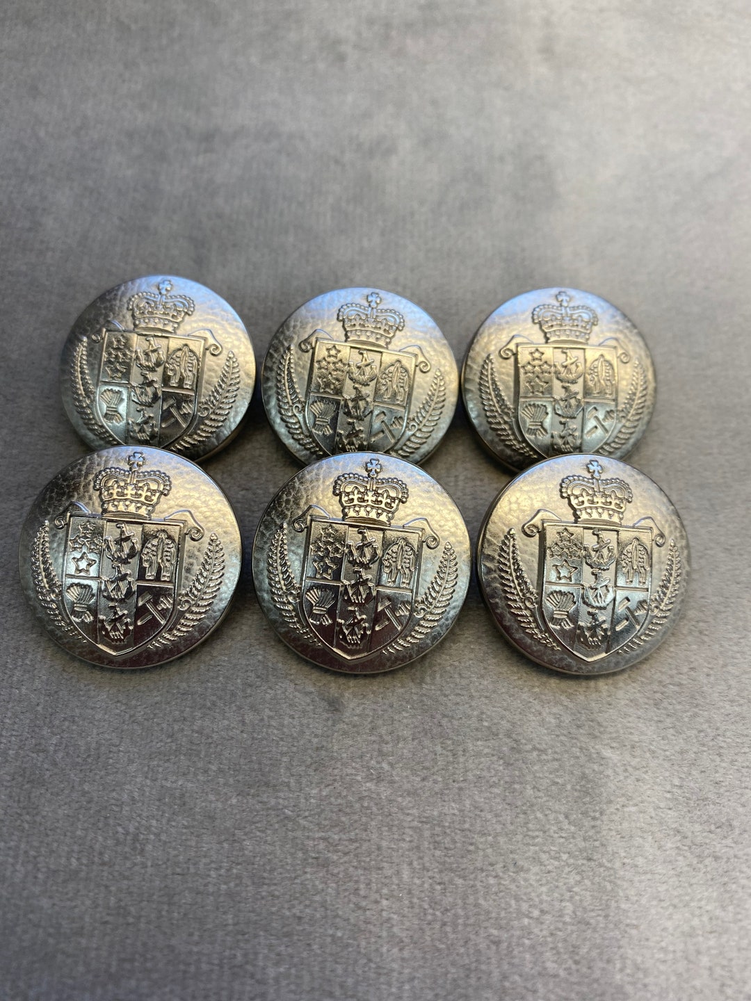 Blazer Buttons Silver Tone Metal Shield Design 24mm a Set of 6 - Etsy UK