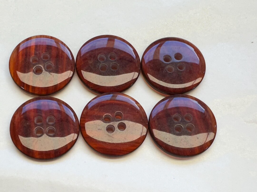 Faux Tortoiseshell Buttons 20mm a Set of Six Gloss Finish - Etsy