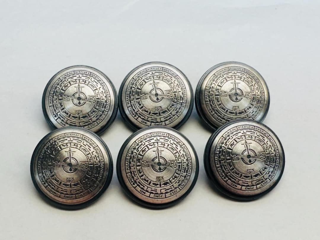 Metal Blazer Buttons 20mm a Set of Six Gunmetal-tone Compass Design - Etsy