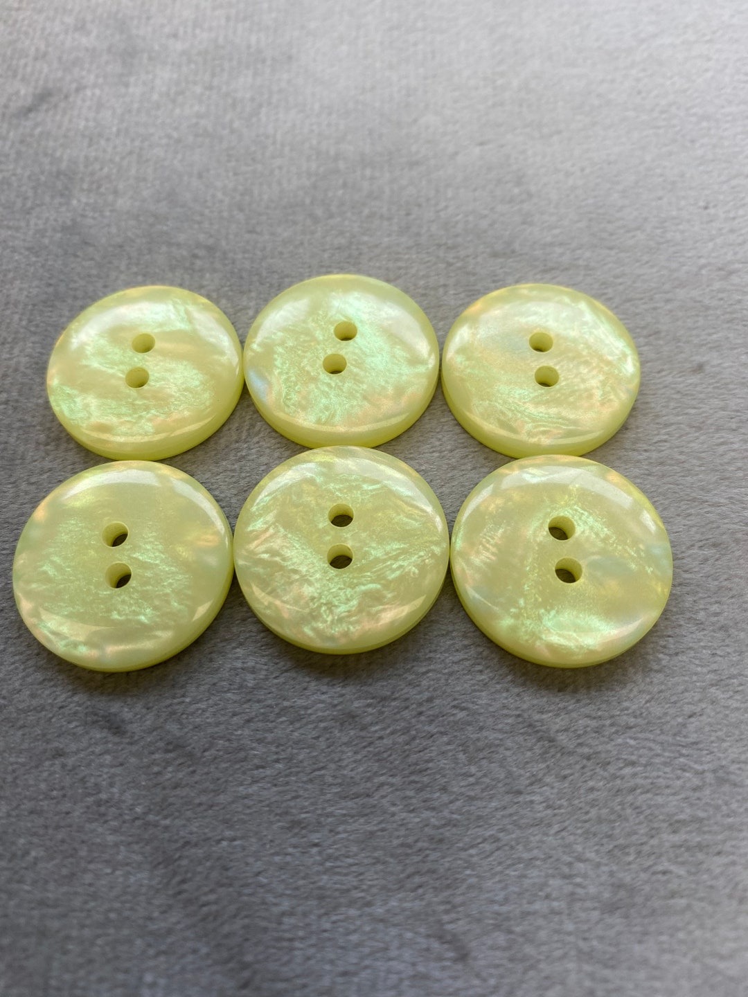 Iridescent Buttons Lemon Yellow 20mm a Set of 6 - Etsy