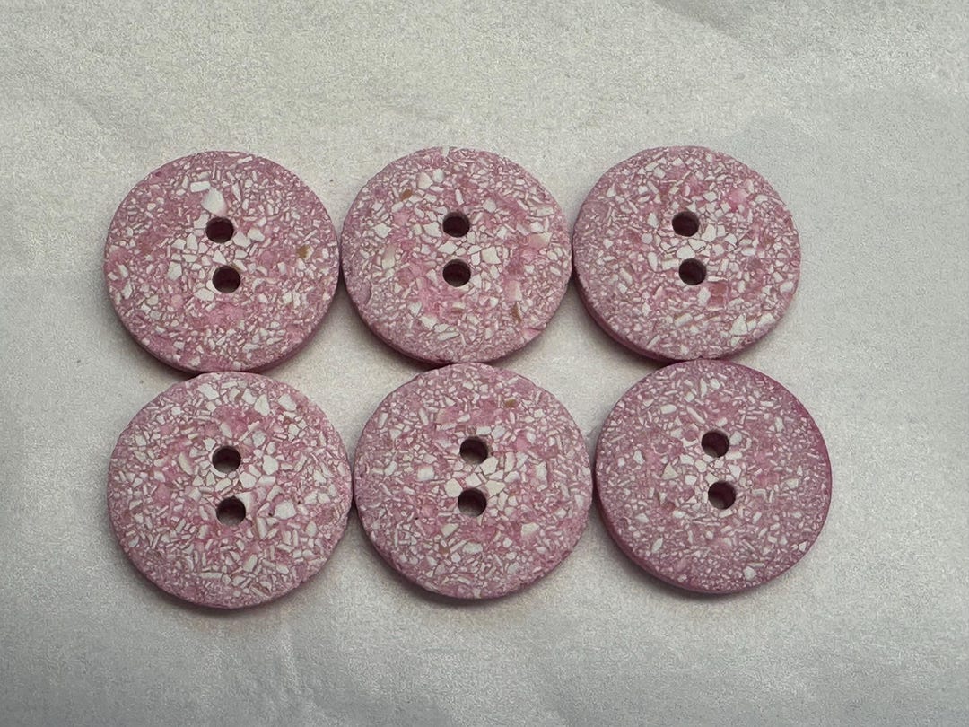 Pink Eco Buttons 20mm a Set of Six Recycled Eggshell and Polyester - Etsy