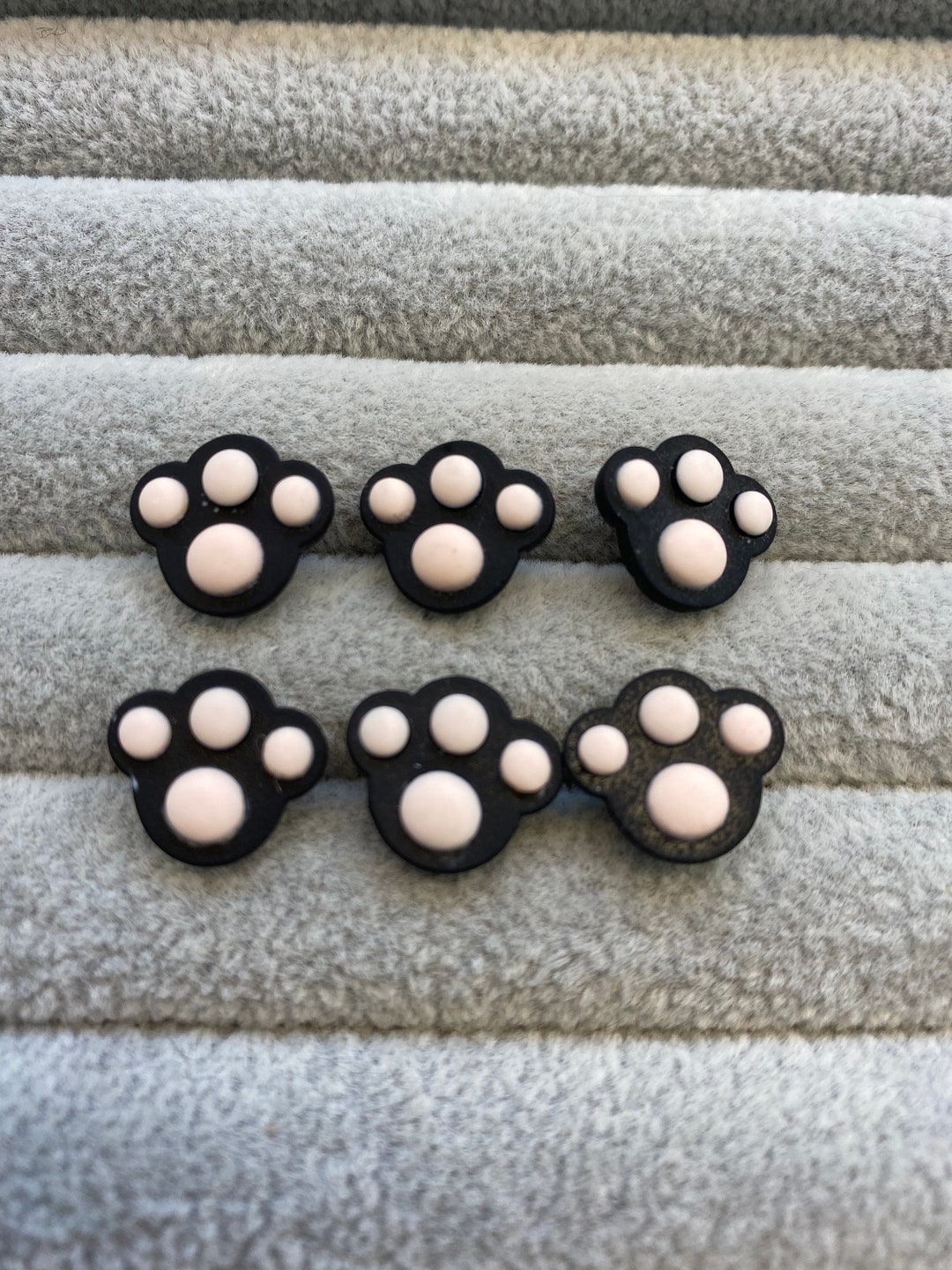 Cute Paw Buttons Black and Pink 12mm a Set of 6 - Etsy