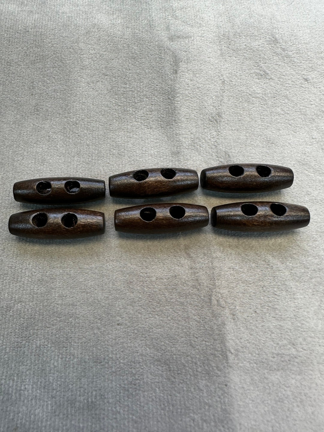 Wooden Toggle Buttons Walnut-stain 30mm a Set of 6 - Etsy