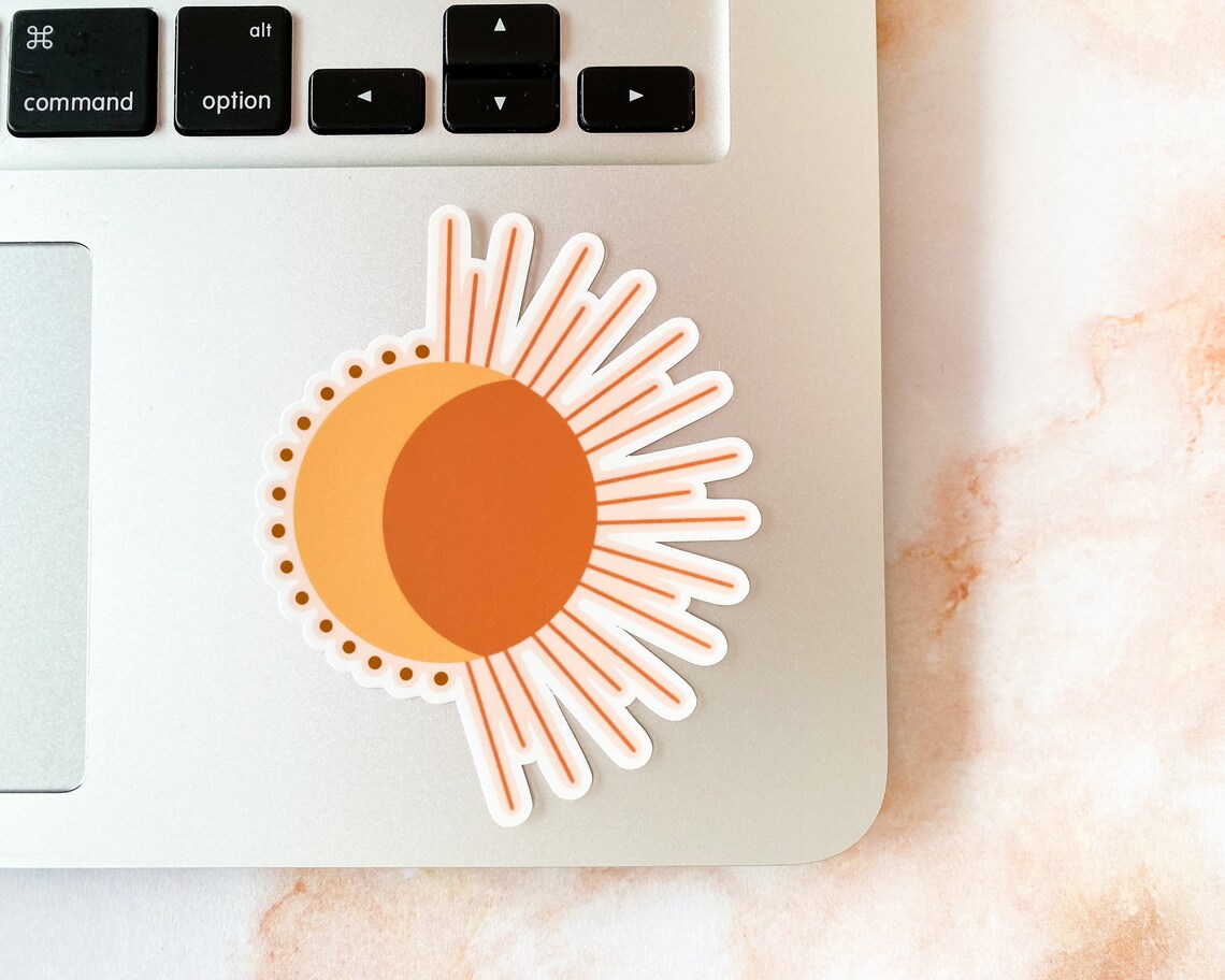 Sun and Moon Sticker Boho Aesthetic Sun & Moon | Etsy