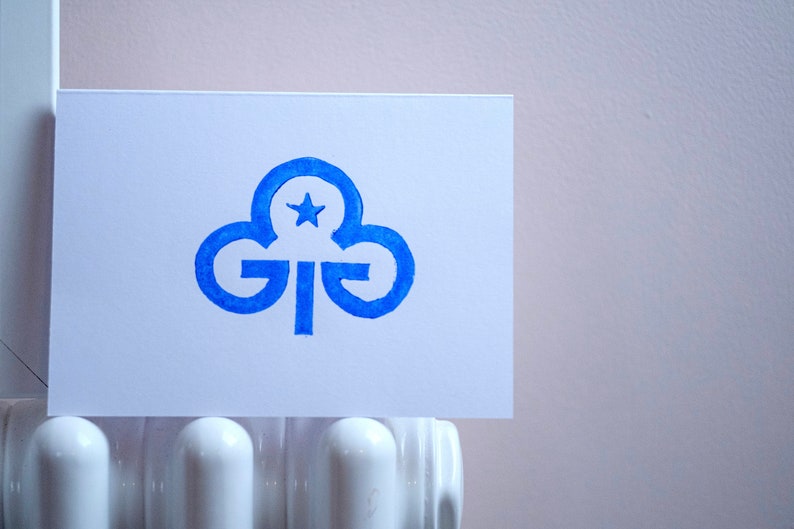 Girlguiding Trefoil Hand-printed Linocut Card - Etsy UK