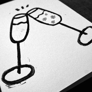 Cheers! Hand-printed Linocut Card - Etsy UK